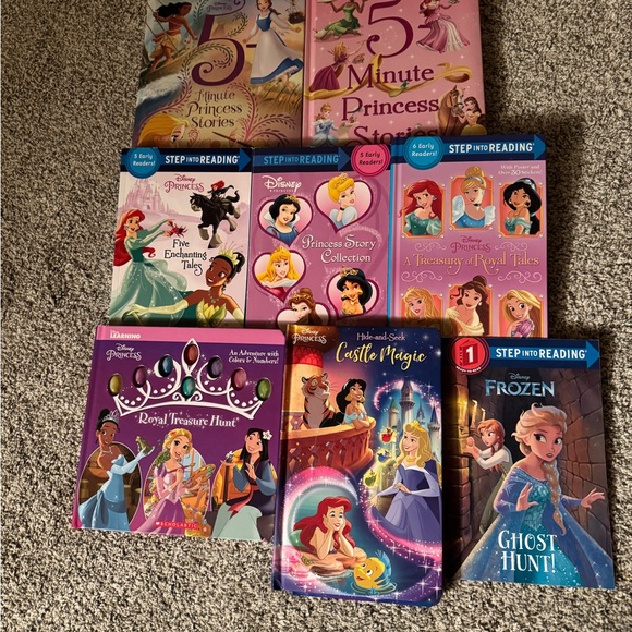 Disney | Toys | Disney Princess Storybook Set With Pink And Blue Covers ...